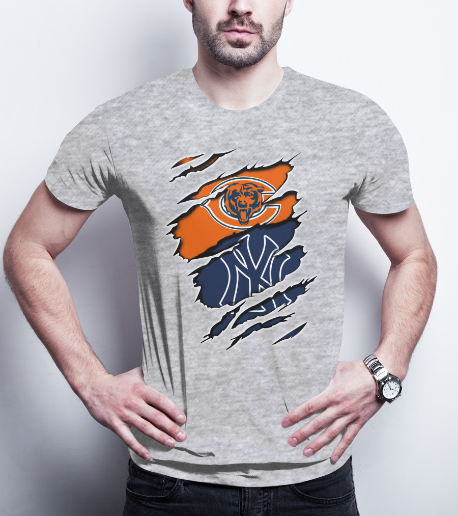 Bears Yankees Yankees Logos Combo T-Shirt