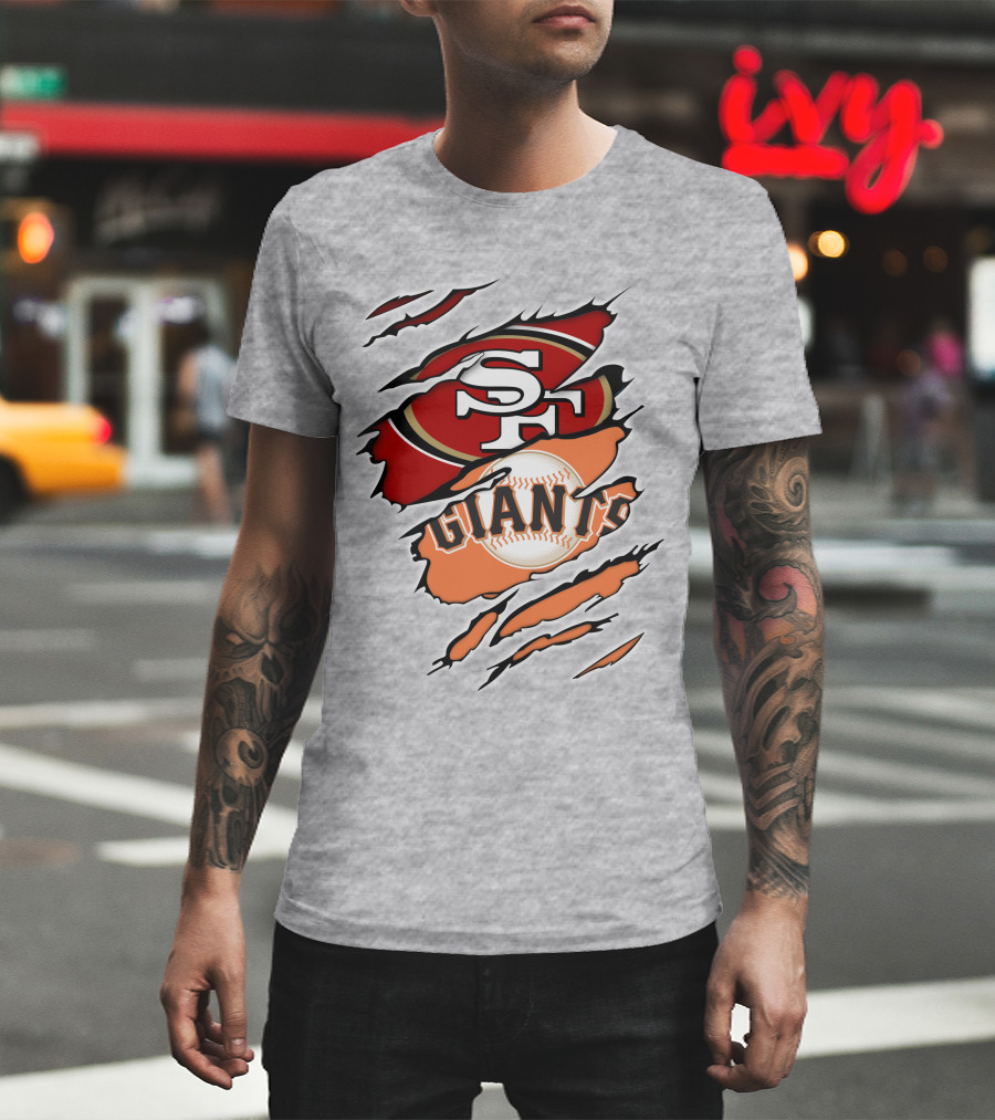 Giants Sf 49ers Baseball Football Combination T-Shirt