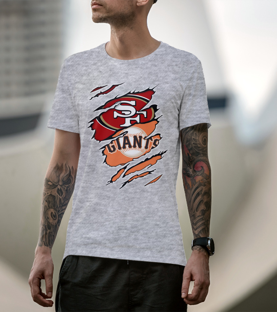 Giants Sf 49ers Baseball Football Combination T-Shirt