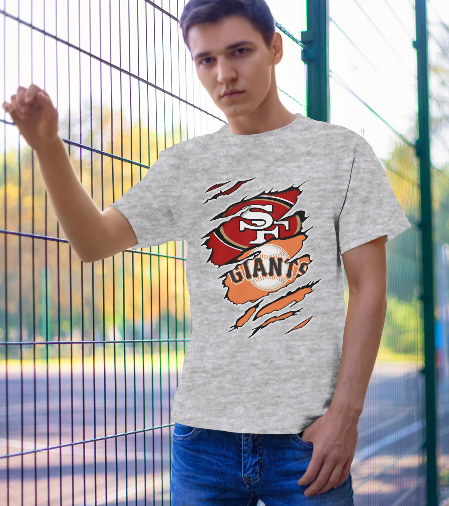 Giants Sf 49ers Baseball Football Combination T-Shirt