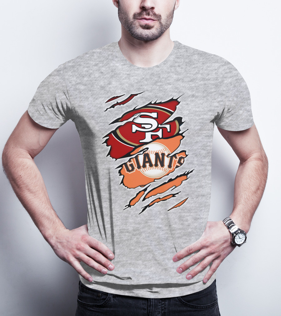 Giants Sf 49ers Baseball Football Combination T-Shirt
