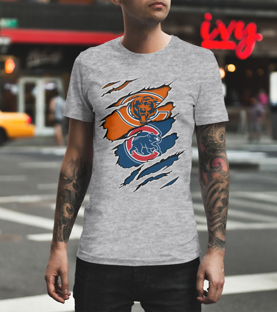 Chicago Bears Cubs Logo Scratch T-Shirt