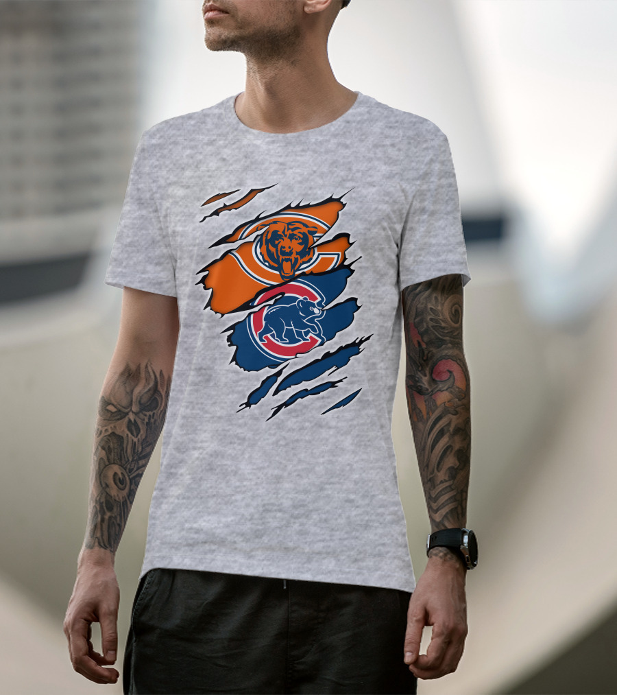 Chicago Bears Cubs Logo Scratch T-Shirt