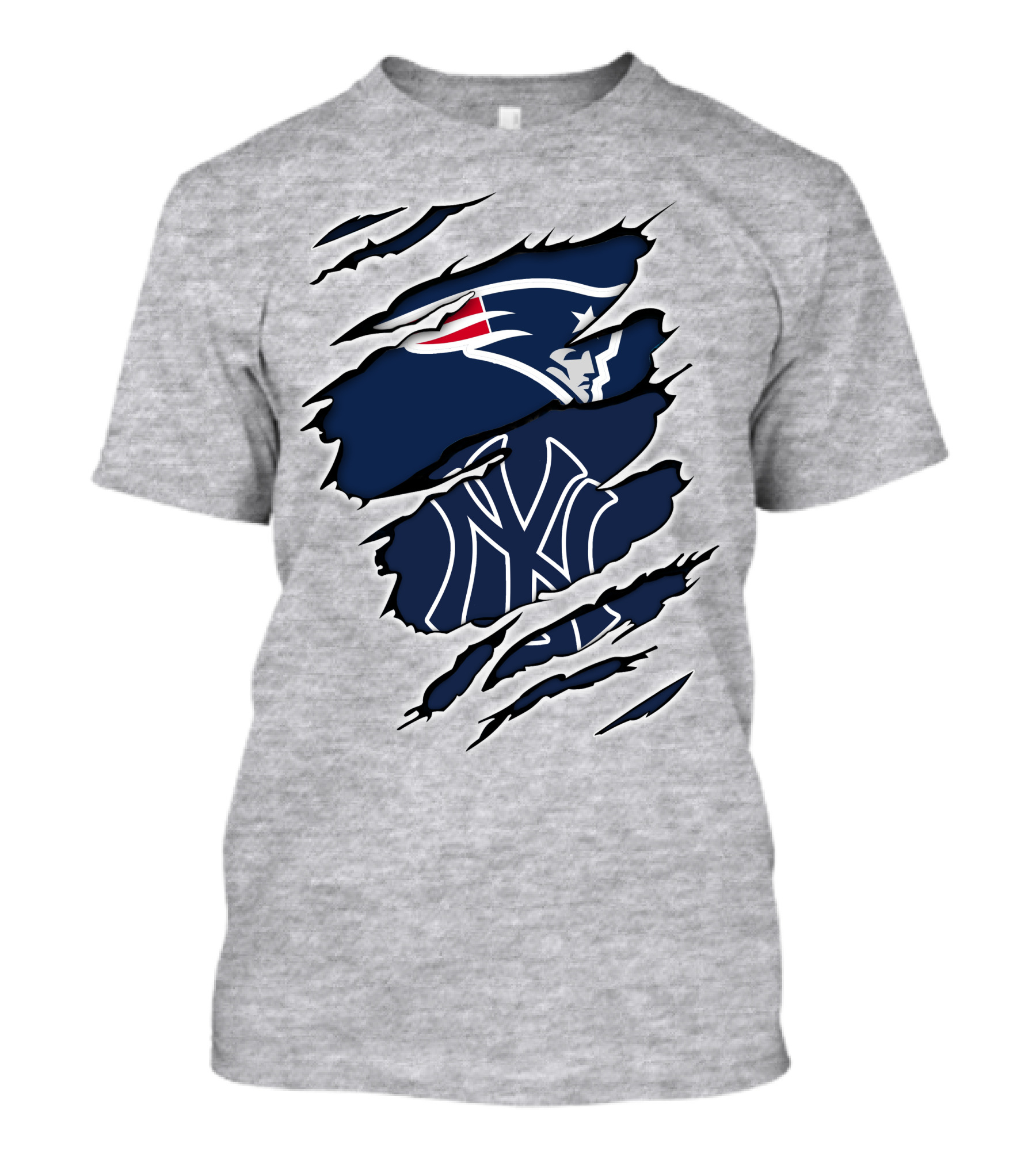 Patriots Yankees Fan Crossover Team Logos T-Shirt