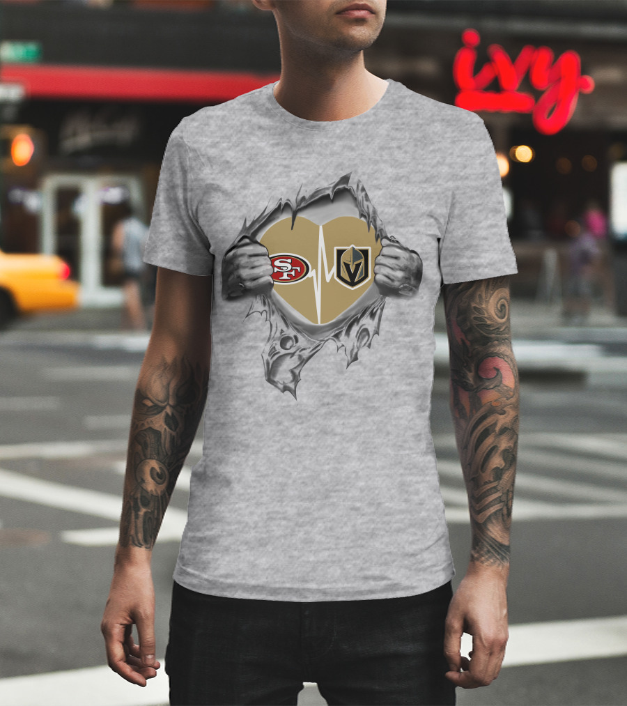 Golden Knights 49ers Heartbeat Passion Fan T-Shirt