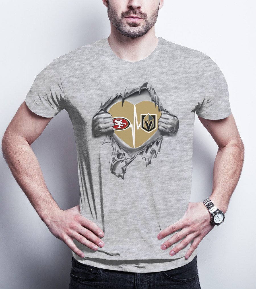 Golden Knights 49ers Heartbeat Passion Fan T-Shirt