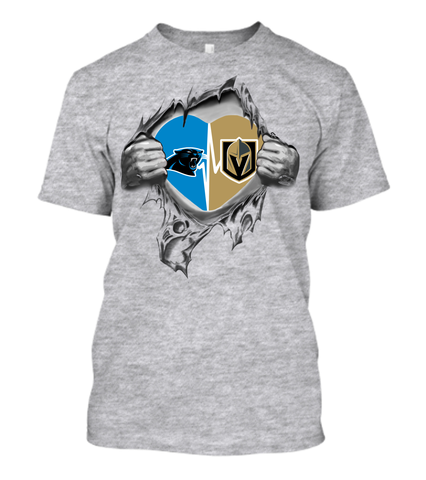 Golden Knights And Panthers Heart T-Shirt