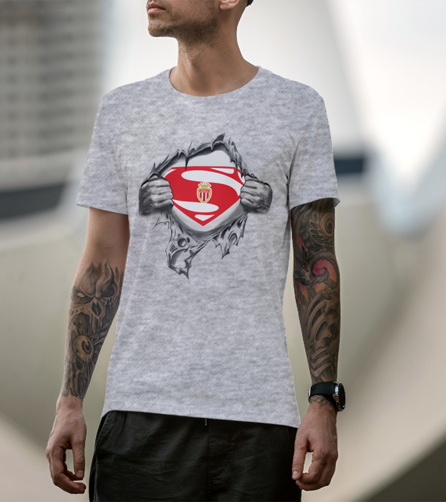 AS Monaco FC Superman Logo Reveal T-Shirt