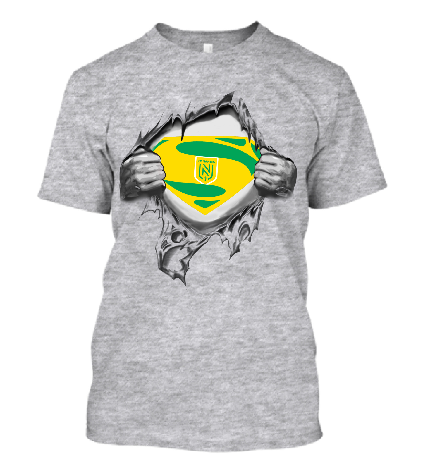 FC Nantes Super Man Emblem Tear Reveal T-Shirt