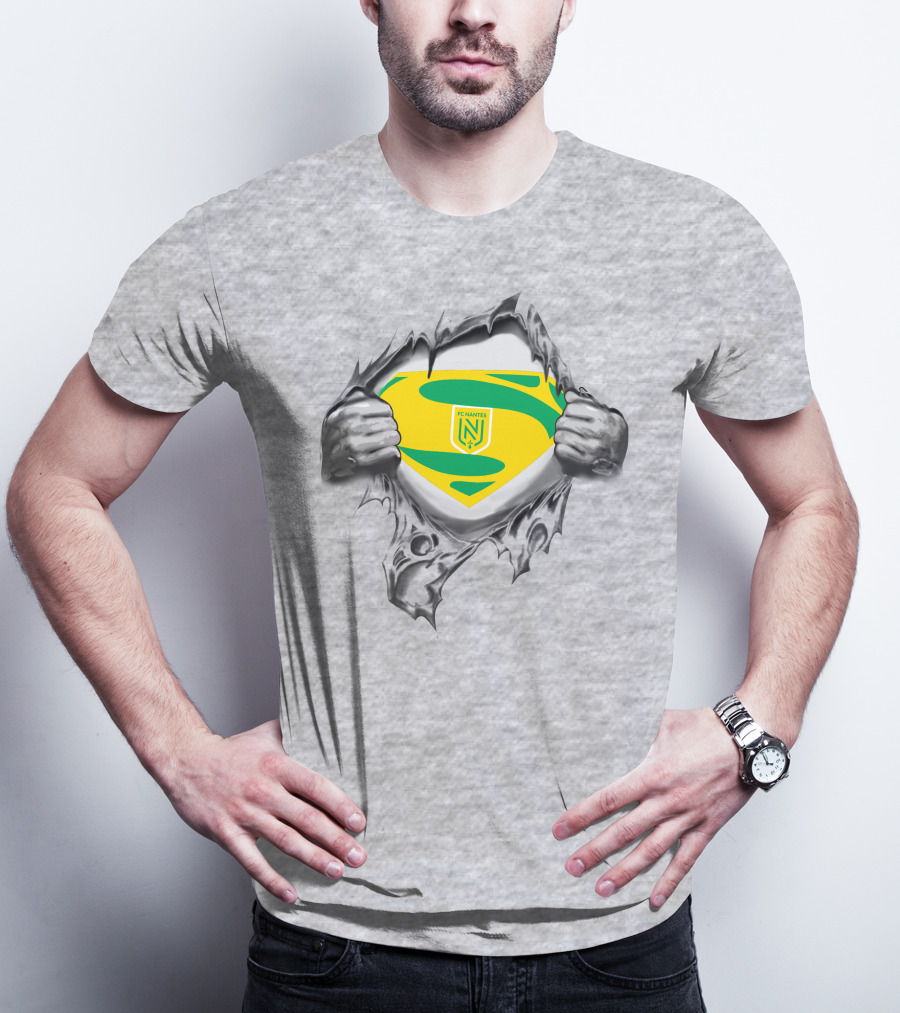 FC Nantes Super Man Emblem Tear Reveal T-Shirt