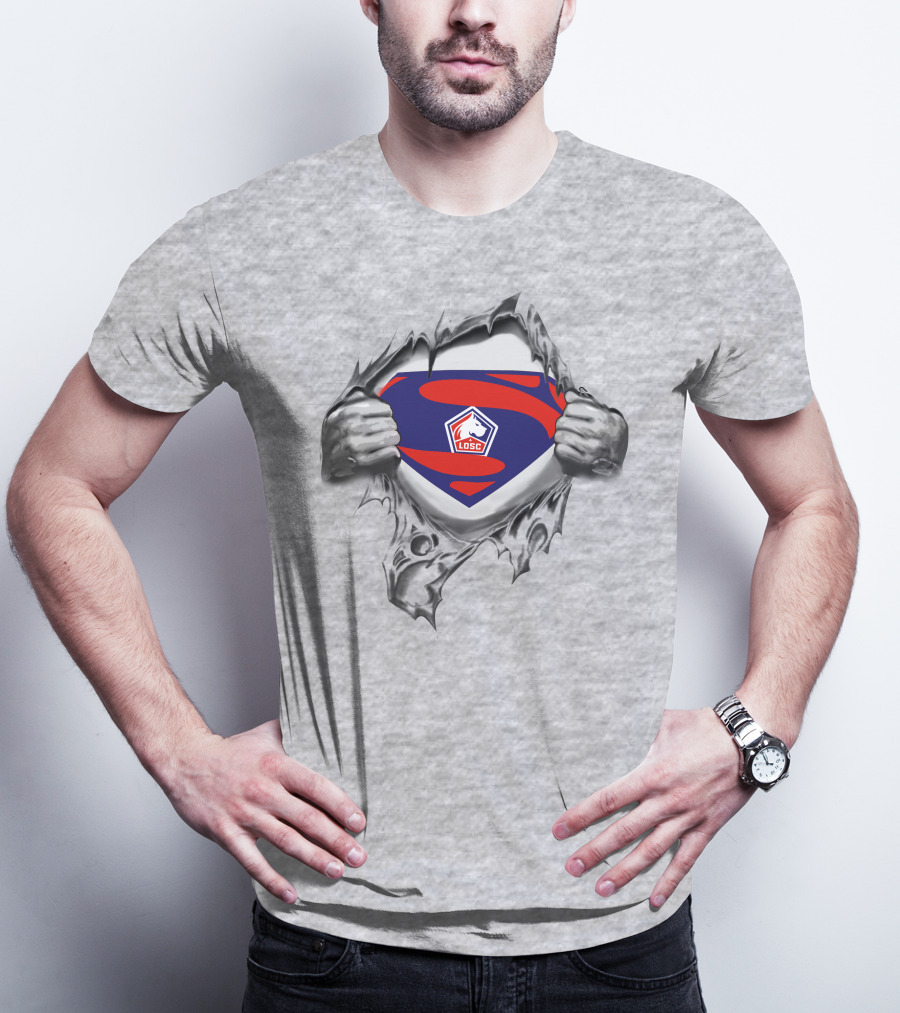 LOSC Lille OSC Superman Crest Logo Heroic T-Shirt