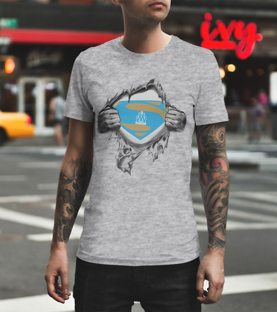 Olympique De Marseille Superman Crest Unveiling T-Shirt
