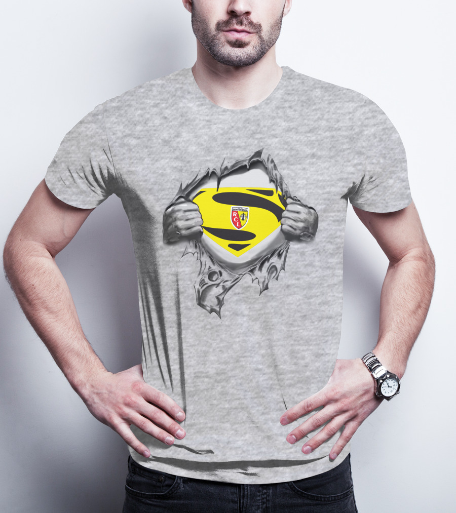 RC Lens Superman Shield Emblem With Hands Ripped T-Shirt