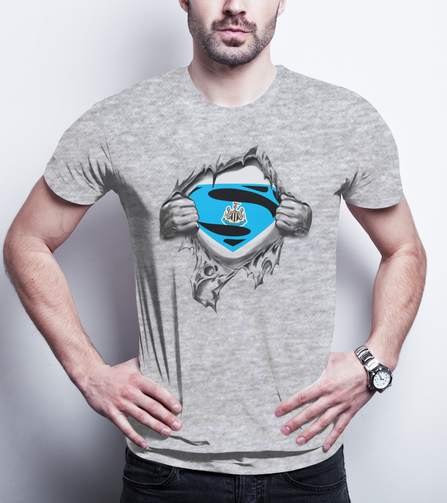 Newcastle United Superman Crest Logo Burst T-Shirt