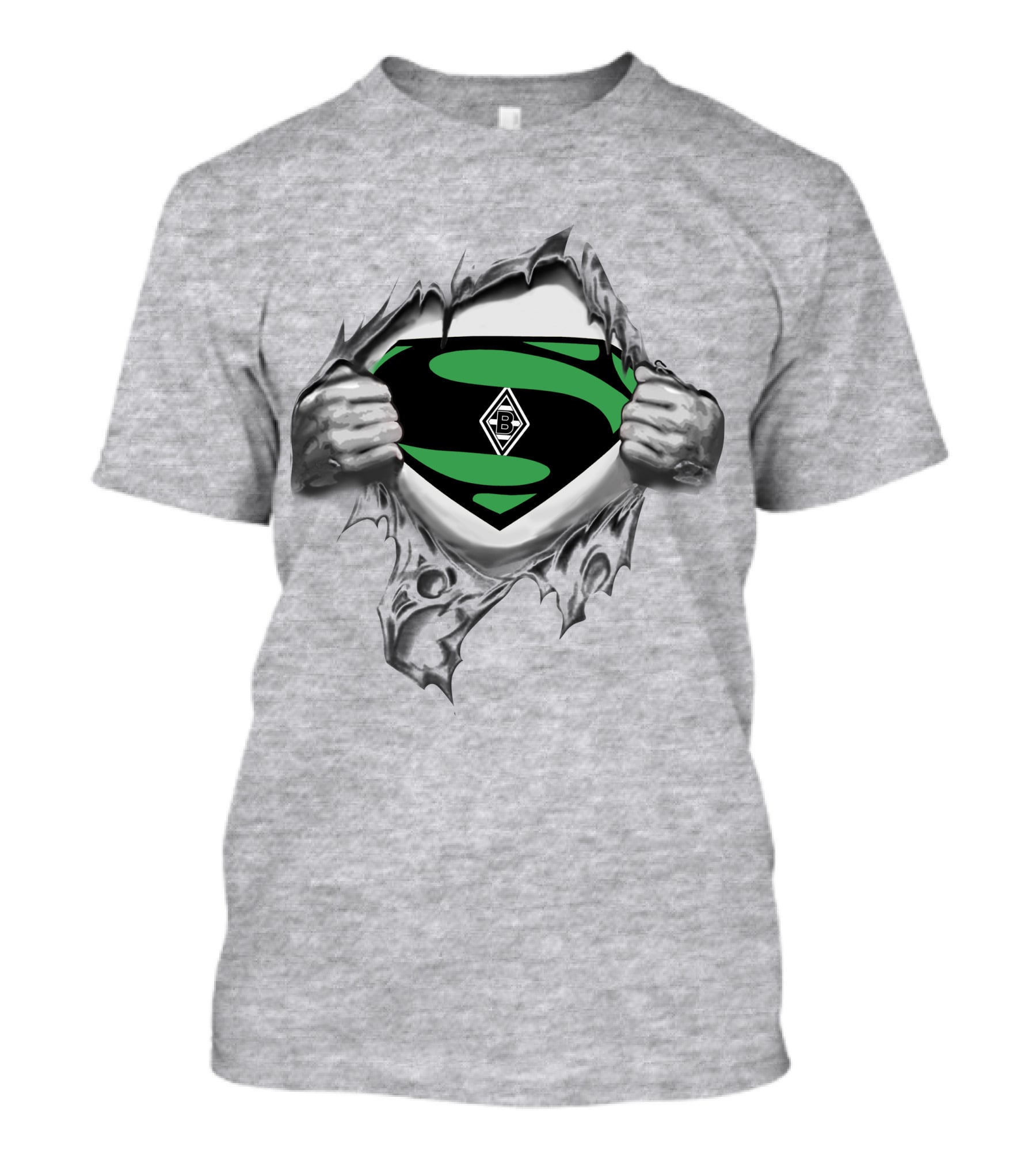 Borussia Monchengladbach B Logo Superman Crest Reveal Iconic Heroic T-Shirt