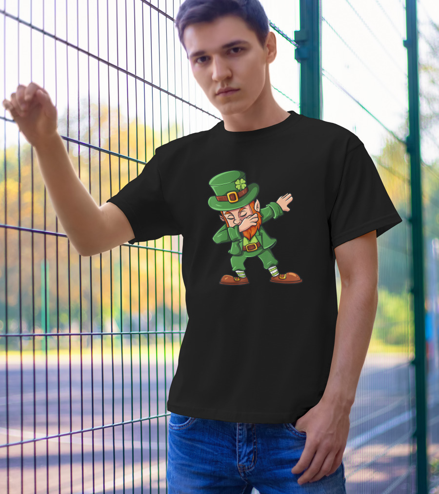 St Patricks Day Irish Leprechaun Dab Dance Iconic Lucky Shamrock T-Shirt