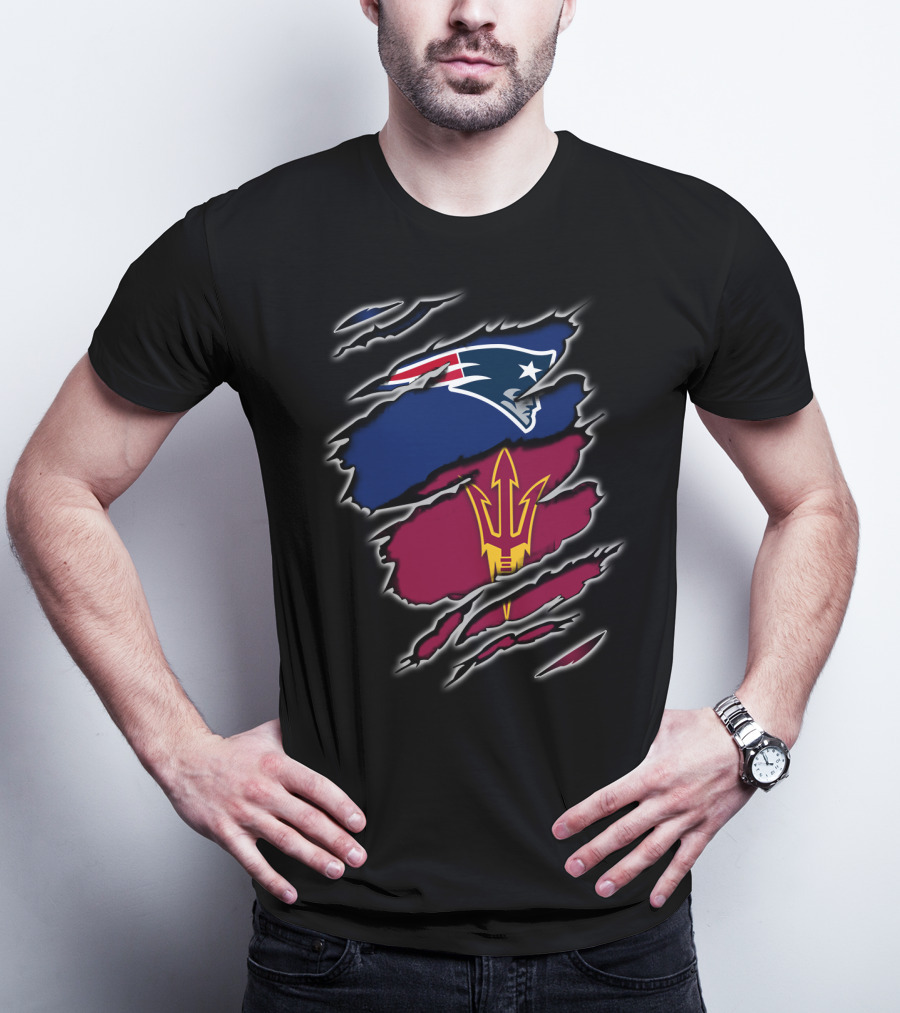 Patriots Arizona State University Torn Overlay T-Shirt