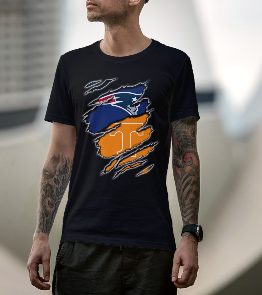 New England Patriots Tennessee Volunteers Ripped T-Shirt