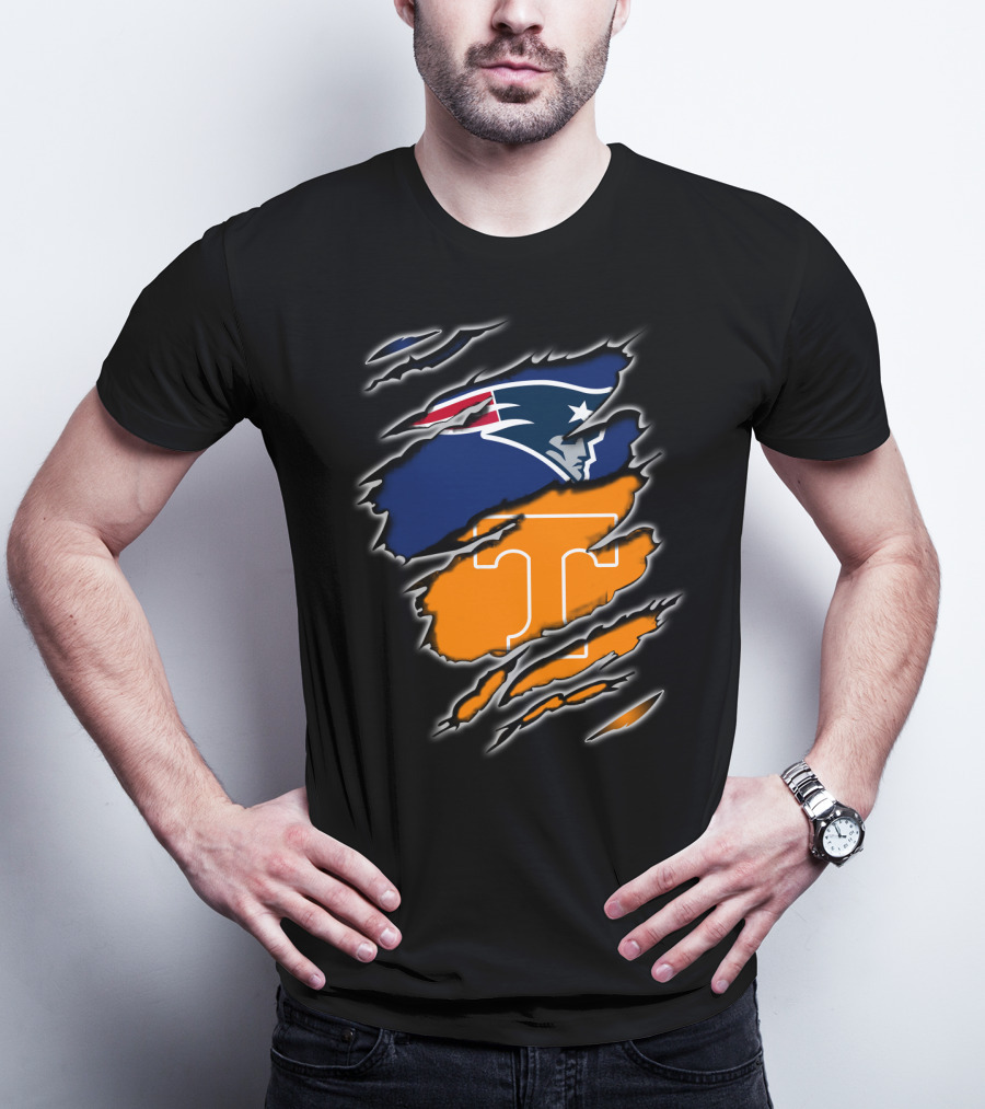 New England Patriots Tennessee Volunteers Ripped T-Shirt