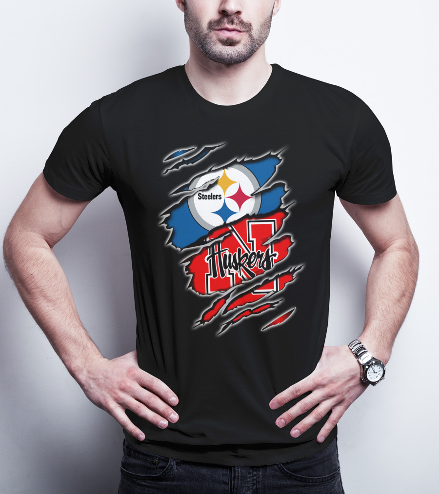 Steelers Huskers Ripped T-Shirt