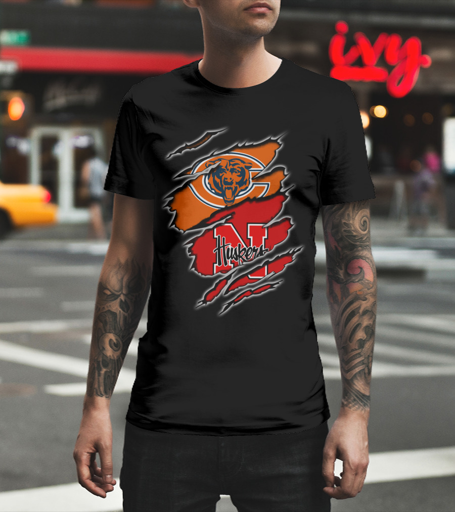 Bears G Huskers N Logo Tear T-Shirt