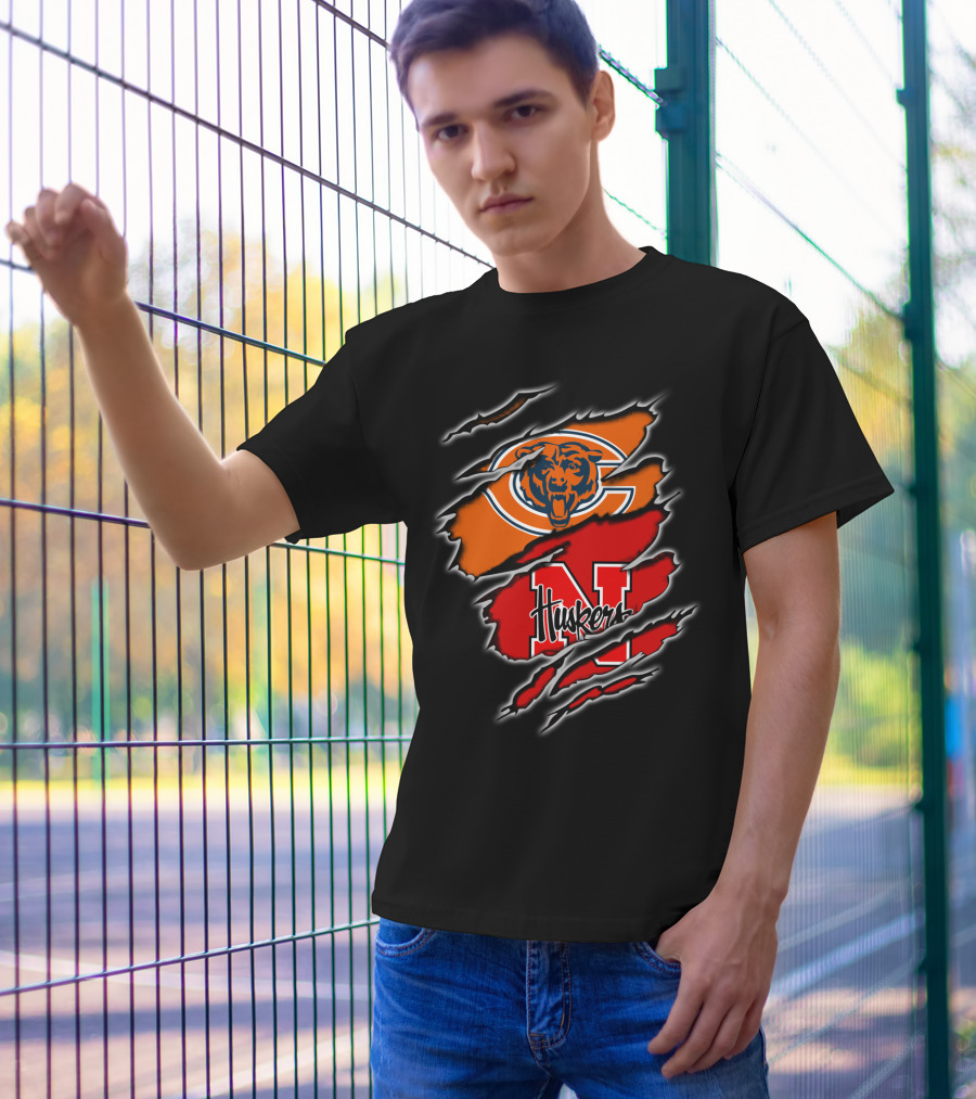 Bears G Huskers N Logo Tear T-Shirt