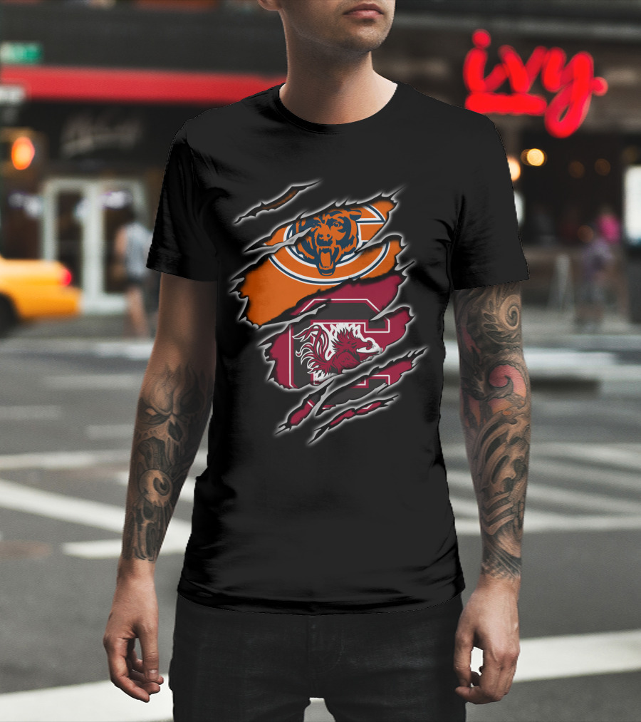 Bears Gamecocks Logo Mashup T-Shirt