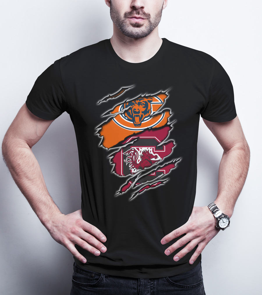 Bears Gamecocks Logo Mashup T-Shirt