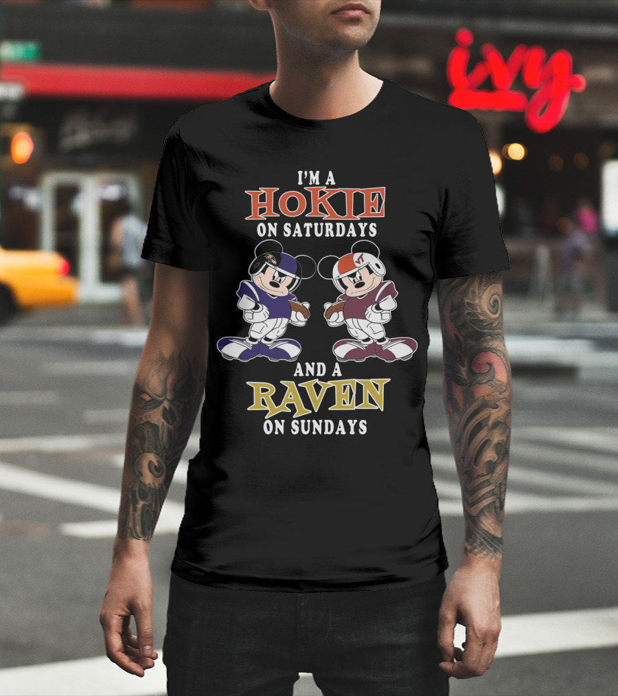 I'm A Hokie On Saturdays And A Raven On Sundays T-Shirt