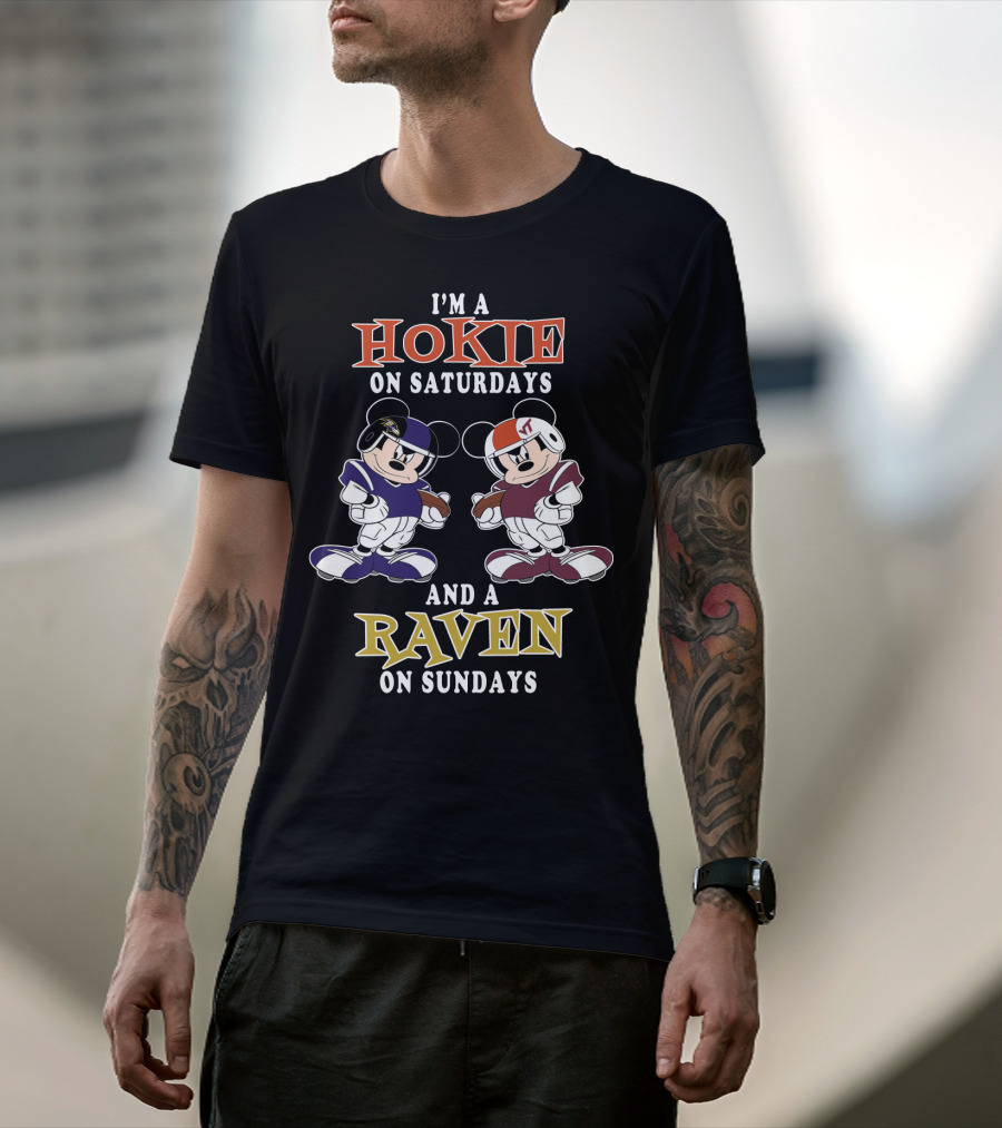 I'm A Hokie On Saturdays And A Raven On Sundays T-Shirt