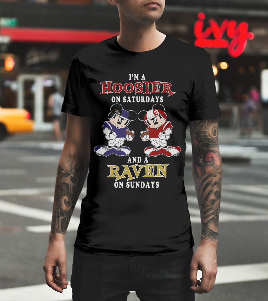 I'm A Hoosier On Saturdays And A Raven On Sundays T-Shirt