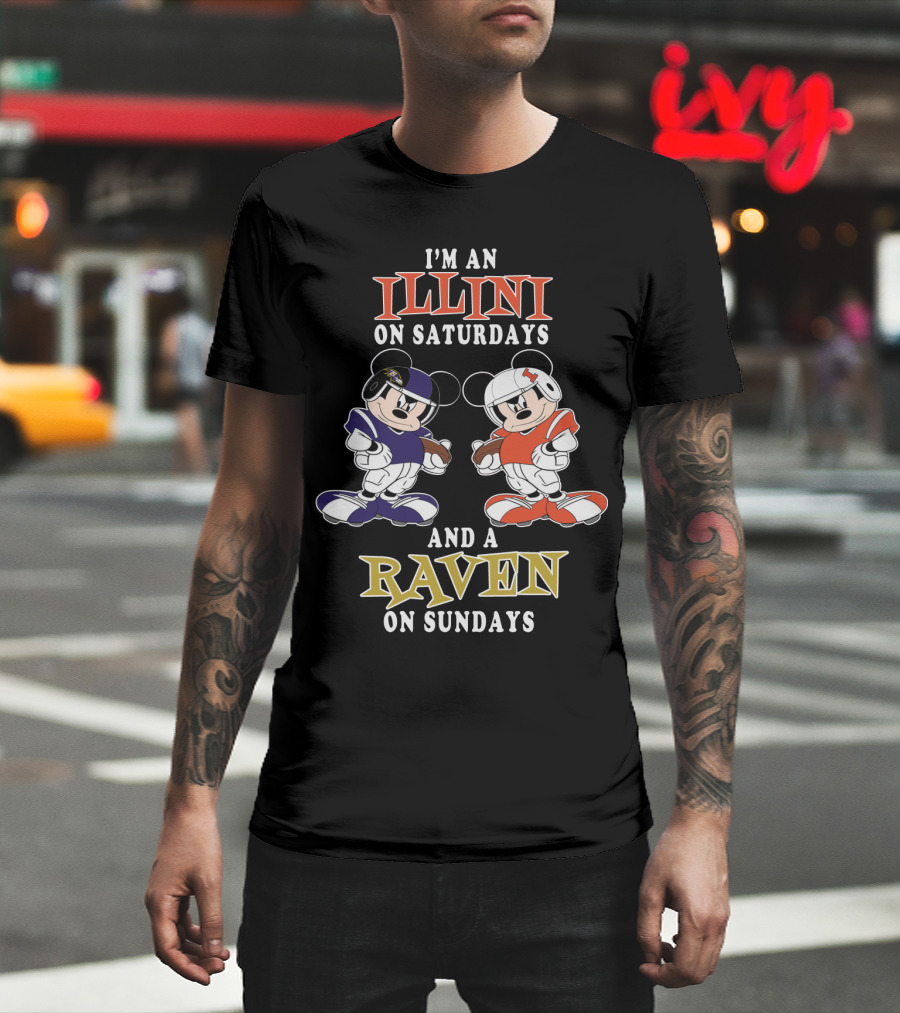 I'm An Illini On Saturdays And A Raven On Sundays T-Shirt