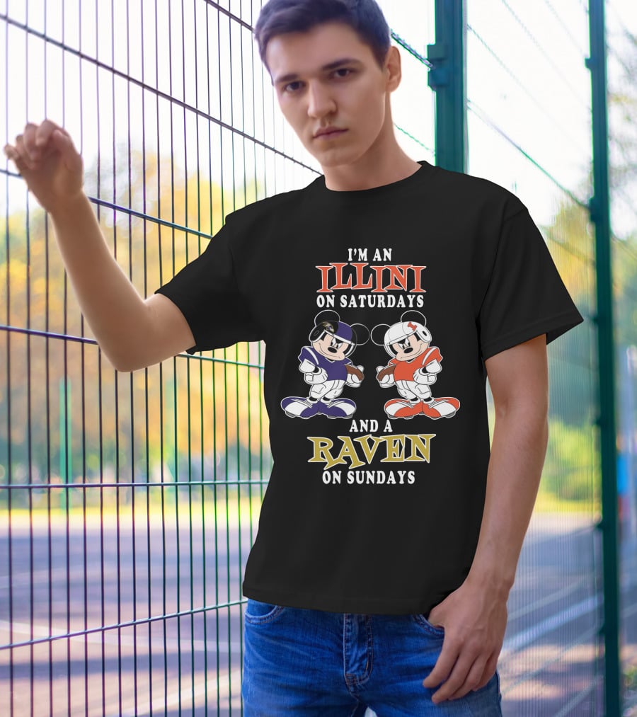 I'm An Illini On Saturdays And A Raven On Sundays T-Shirt