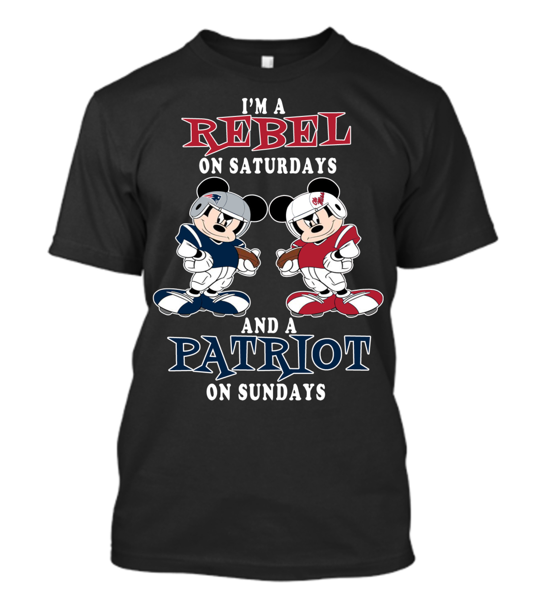 I'm A Rebel On Saturdays And A Patriot On Sundays Mickey T-Shirt