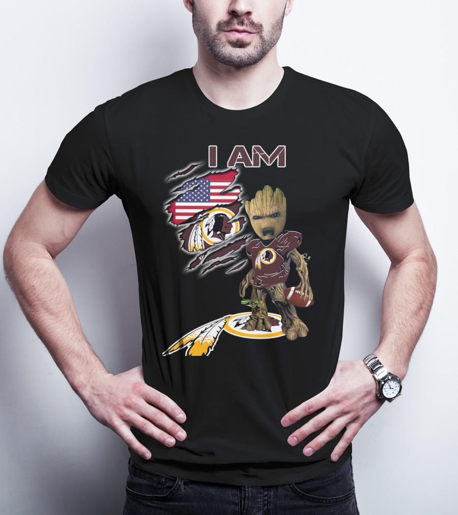 I Am Groot Washington Football Team Fan Usa Flag T-Shirt