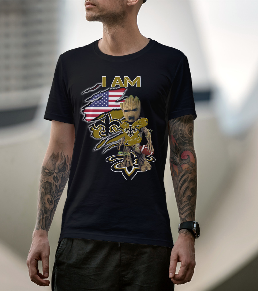 I Am Groot Saints Usa Football Fan T-Shirt