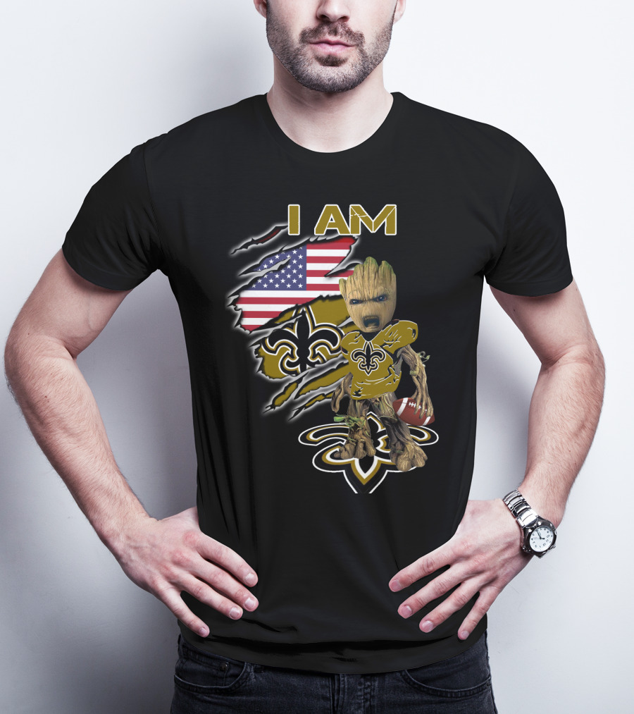 I Am Groot Saints Usa Football Fan T-Shirt