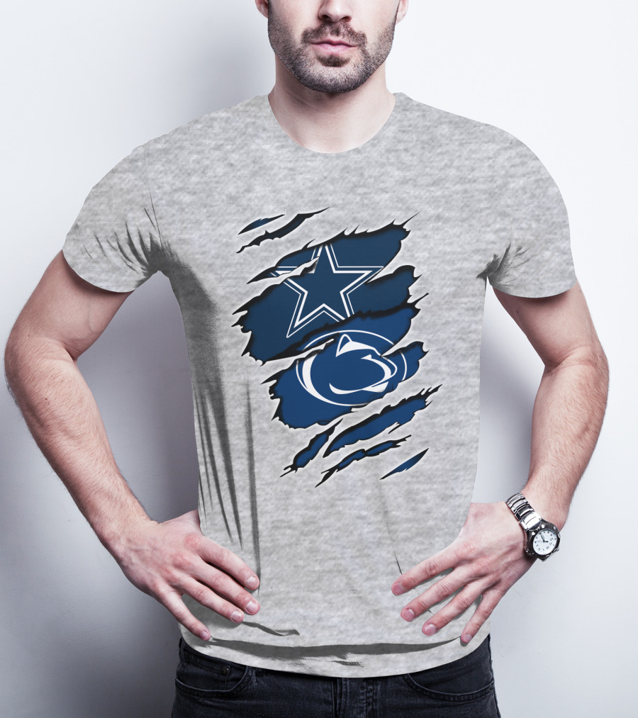 Dallas Cowboys Penn State Logo Fusion T-Shirt