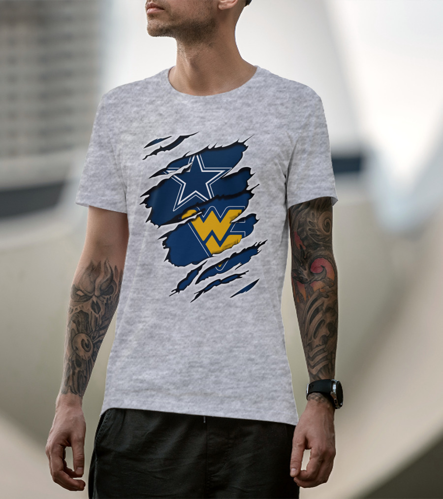 Cowboys West Virginia Mountaineers Star Logo Fusion T-Shirt