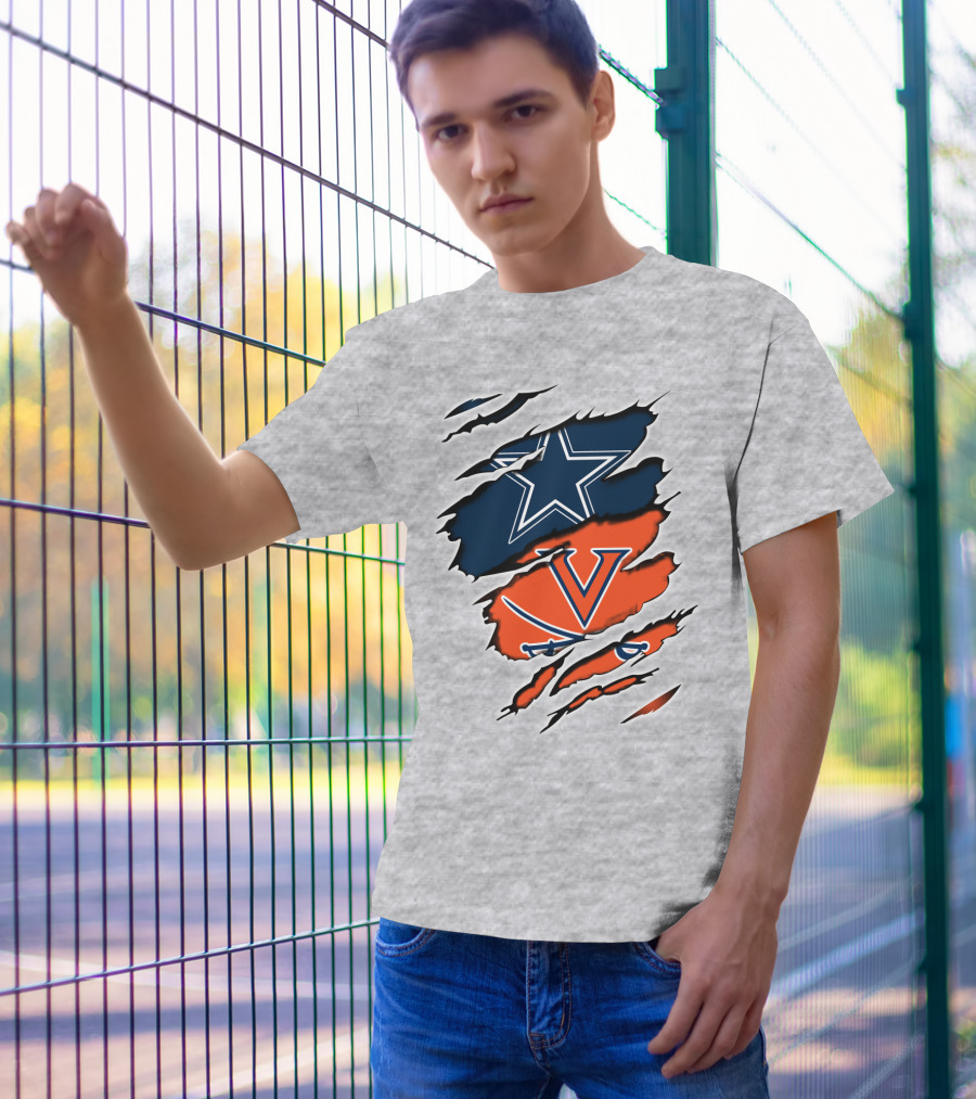 Cowboys Cavaliers Virginia Crossover Star And Swords Fusion T-Shirt