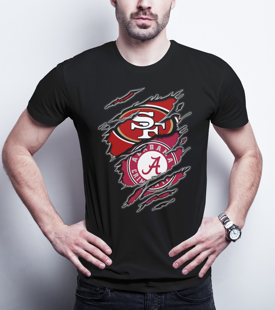 49ers Alabama Crimson Tide Crossover Fan T-Shirt