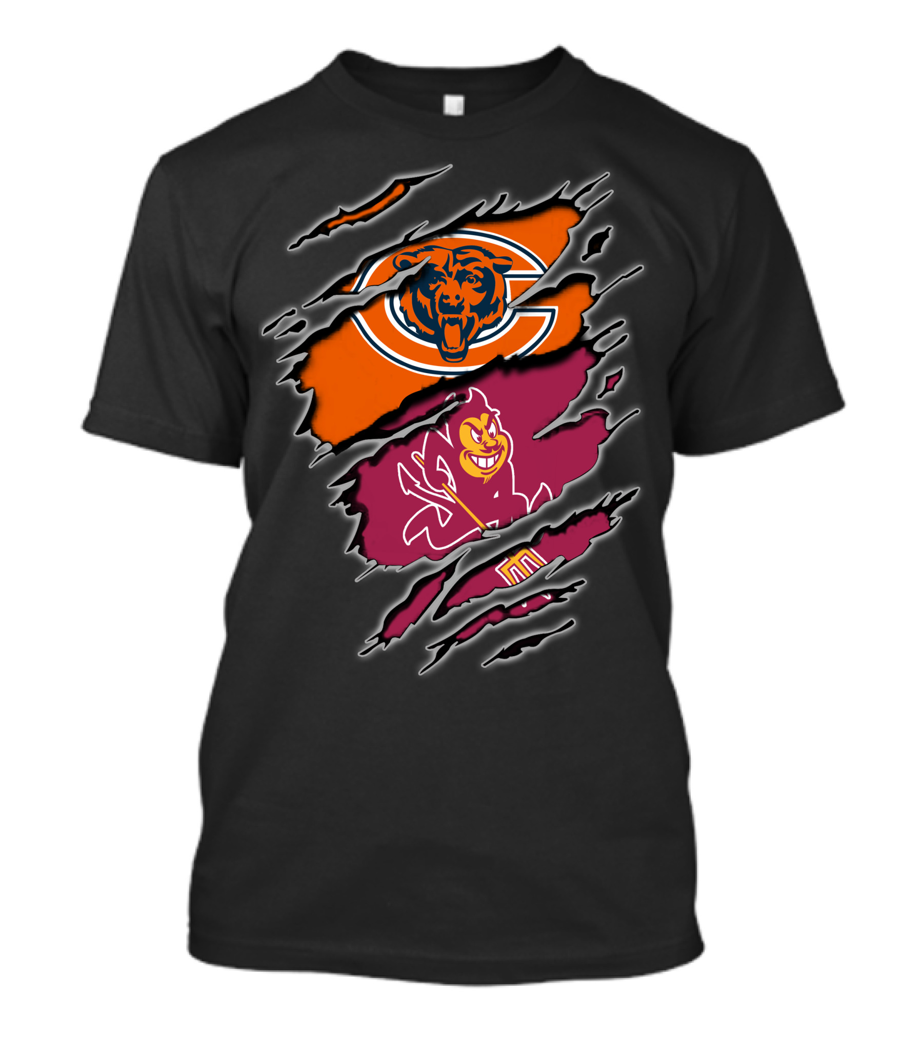 Chicago Bears Arizona State Sun Devils Logo Mashup T-Shirt