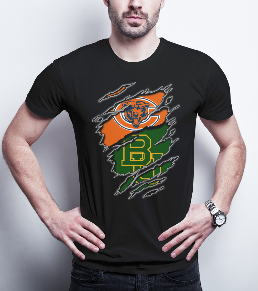 Chicago Bears Baylor University Bears Logo Combination T-Shirt