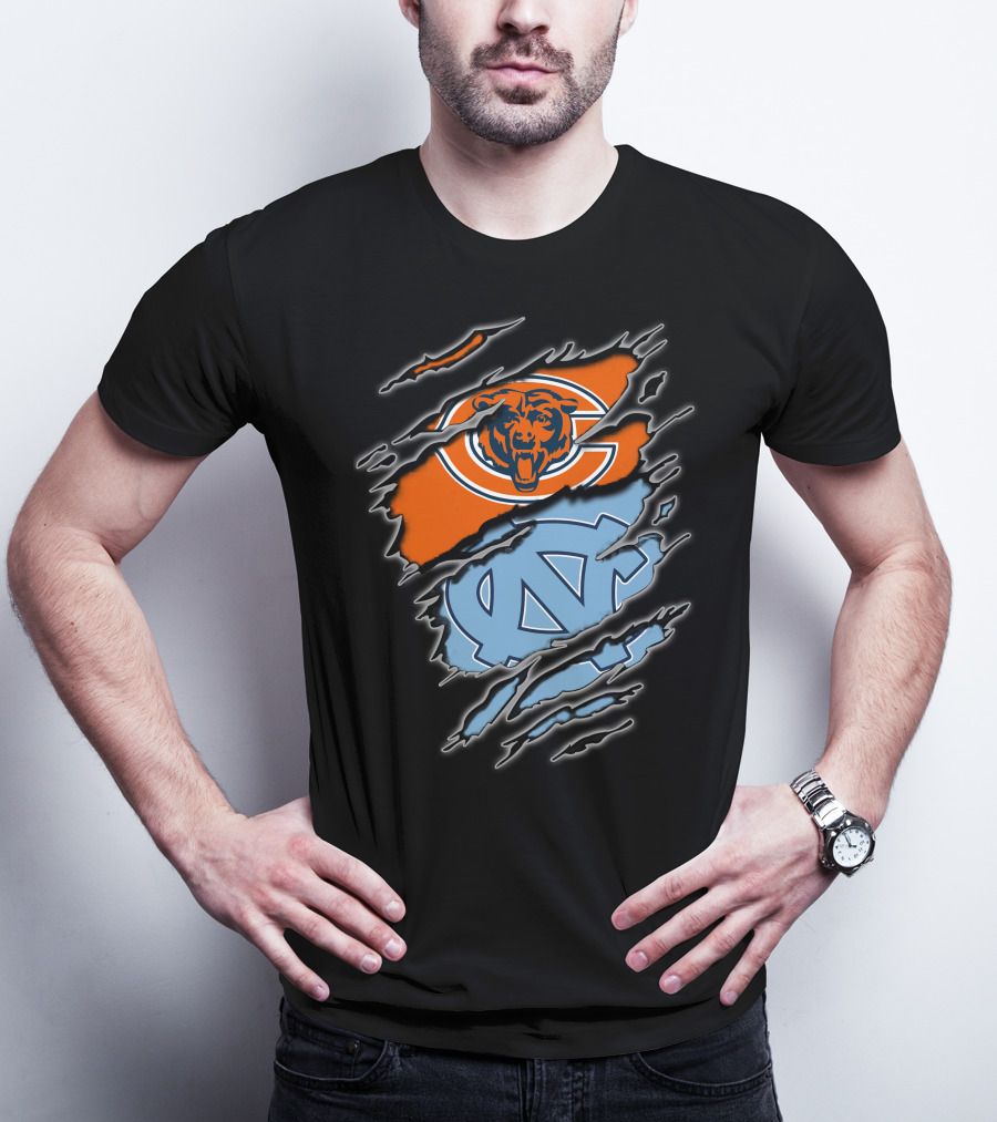 Chicago Bears UNC Tar Heels Combination T-Shirt