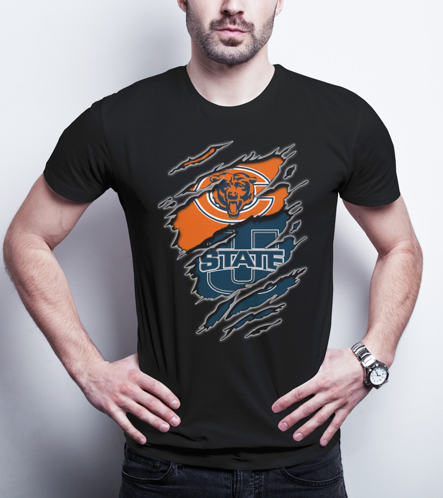 Chicago Bears Utah State Aggies Collaboration T-Shirt