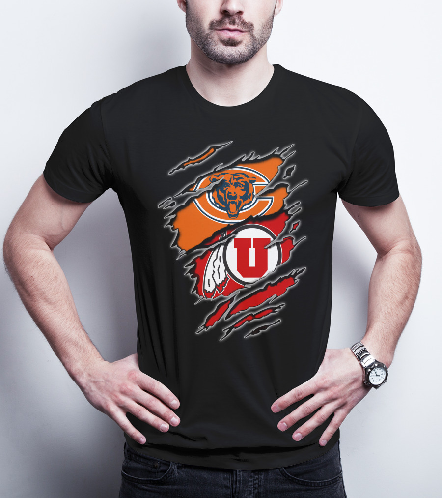 Chicago Bears Utah Utes Collaborative T-Shirt