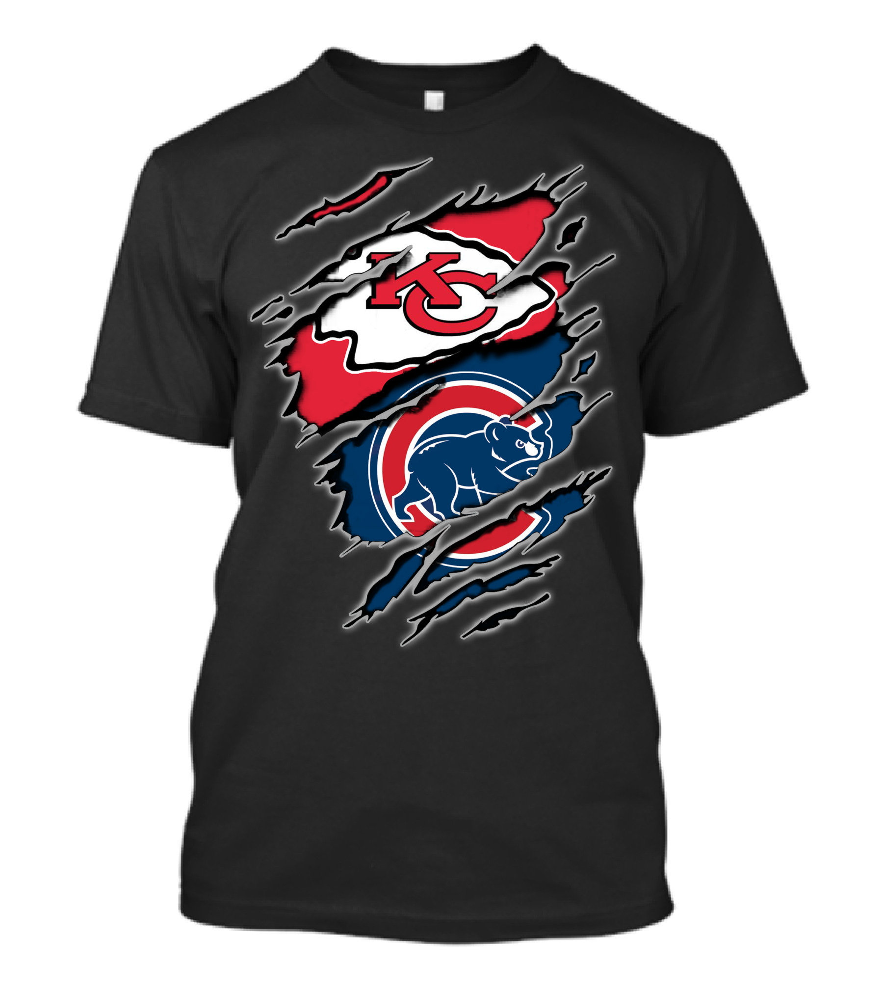 Kansas City Chiefs Chicago Cubs Claw Rip T-Shirt