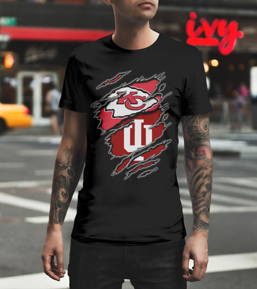 Kansas City Chiefs Indiana Hoosiers Crossover T-Shirt