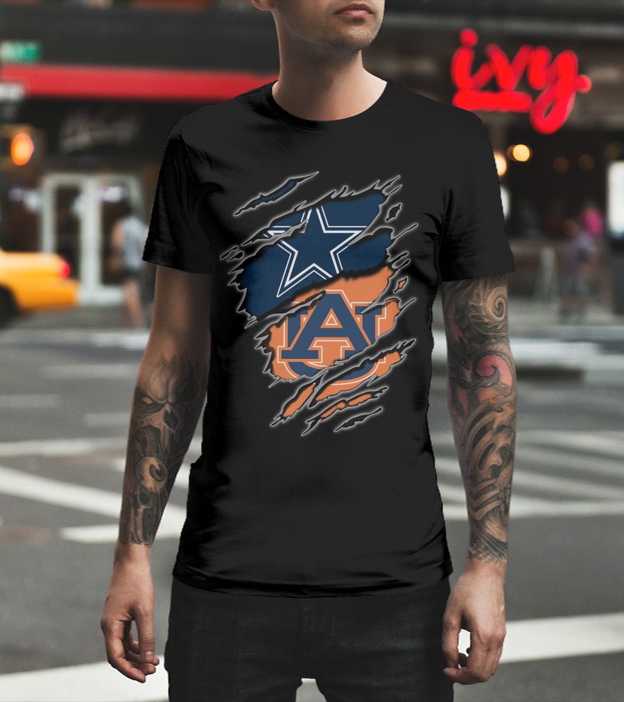 Cowboys Star Auburn Tigers Logo Fusion T-Shirt