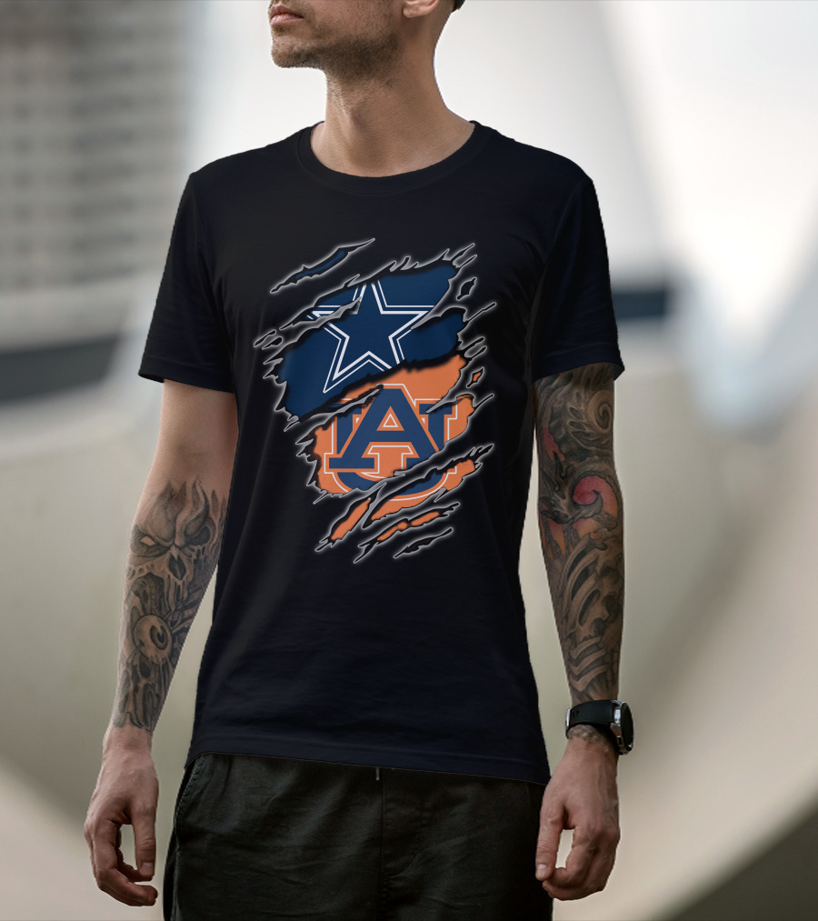 Cowboys Star Auburn Tigers Logo Fusion T-Shirt